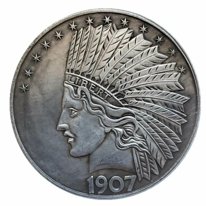 1 серебряные монеты США 1907 года с изображением индейцев