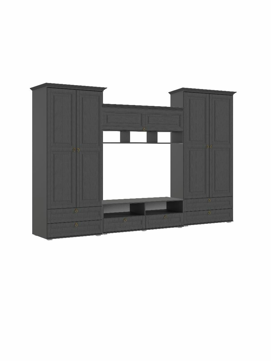 Гостиная Престиж 1 Вариант №4 МДФ, Графит/Графит структурный, МИФ