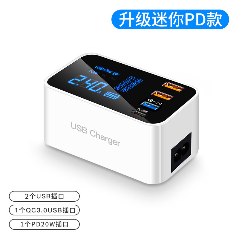 Двойной USB-порт с 20 Вт PD и QC3.0 быстрой зарядкой многопортовое настенное зарядное устройство для смартфонов и