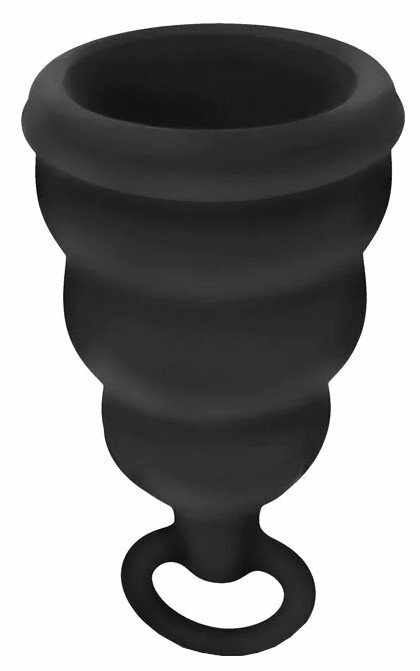 Силиконовая менструальная чаша с колечком для извлечения Gvibe Gcup черная
