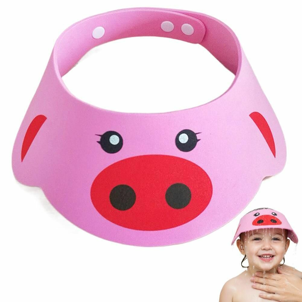 Козырек для мытья головы детям (легкая регулируемая шапочка для купания с ушками)