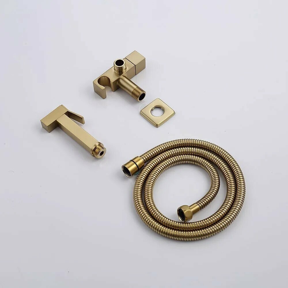 Гигиенический душ (биде) для туалета с квадратным дизайном, латунный корпус