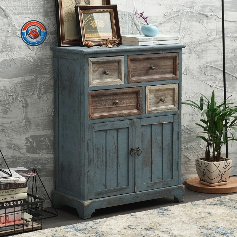 Комод в деревенском ретро стиле, уютный шкафчик для спальни и гостиной, массивный комод с характером, стильная тумба для хранения вещей, деревенская мебель для дома и дачи