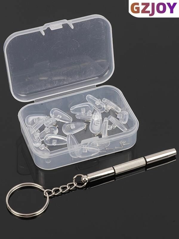 Набор для ремонта очков, 10 носоупоров с винтовым креплением и подушечек для носа, комплект инструментов и отвертка, универсальный набор для очков