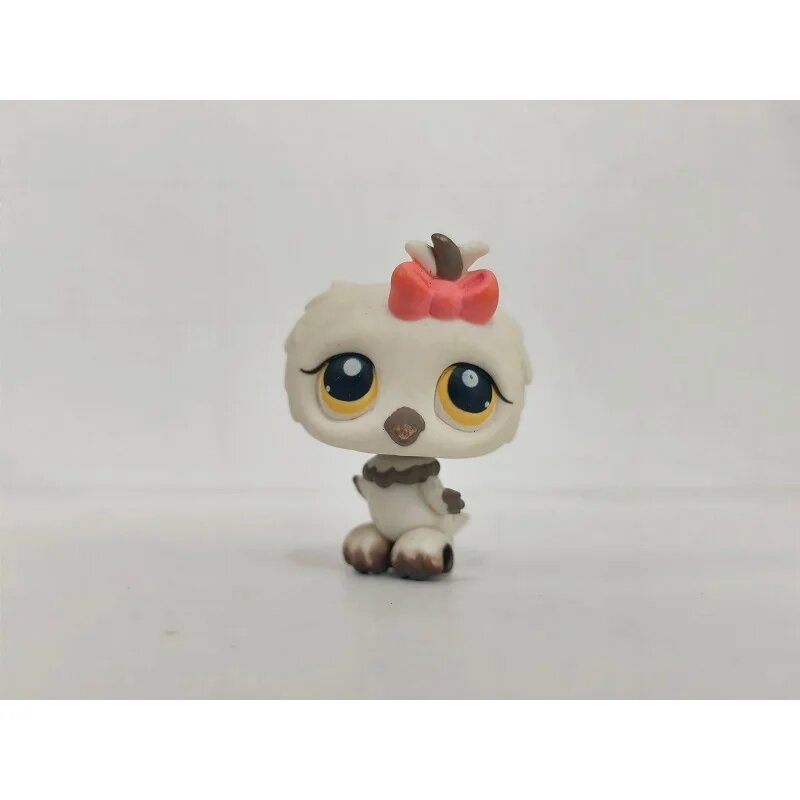 Фигурка LPS белая сова с розовым бантом