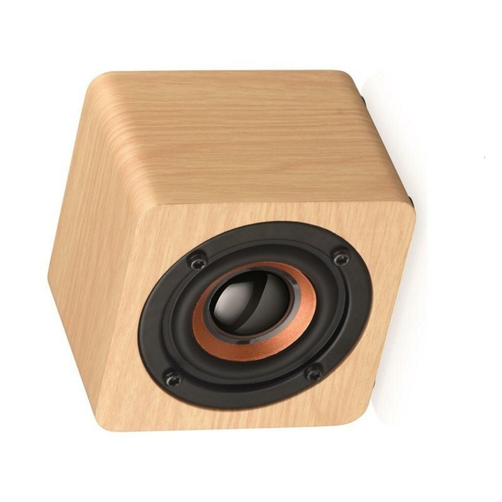 Винтажная колонка с деревянной отделкой, Bluetooth 5.0, Узор из желтого дерева
