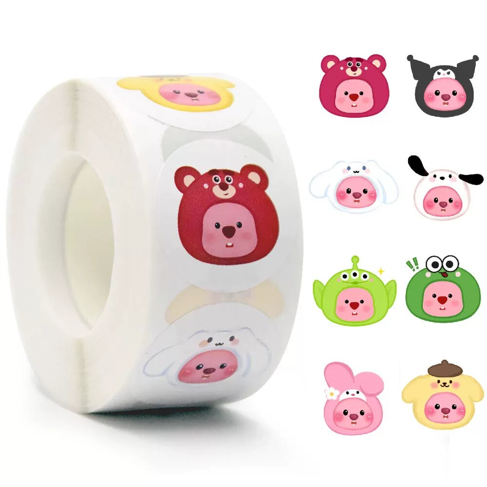 Милые наклейки «Лупи» с бобрами, креативные персонализированные рулонные наклейки в стиле Xiaohongshu,