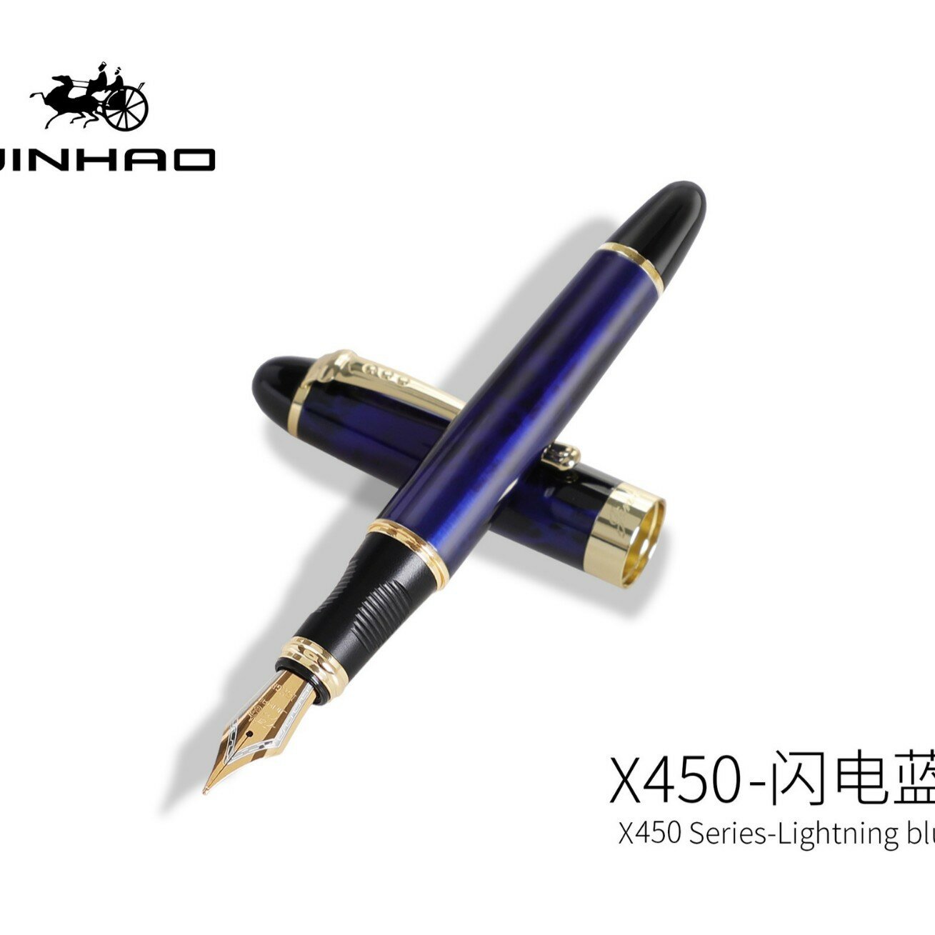 Перьевая ручка Jinhao X450 для студентов, подарок для каллиграфии, металлическая ручка для подписи, совместимая с чернильными картриджами