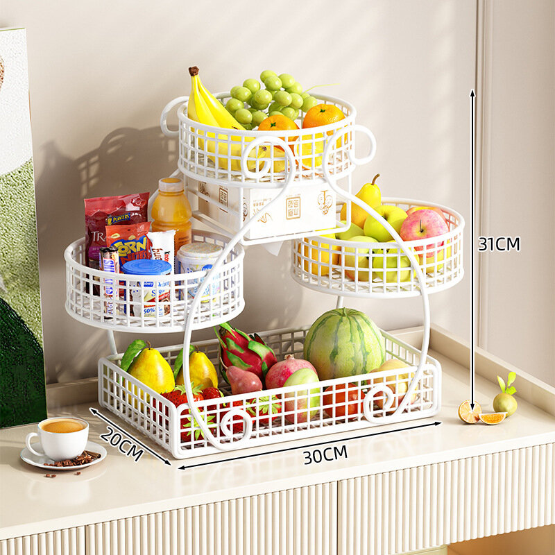 Фруктовая тарелка для гостиной, чайный столик, домашняя фруктовая тарелка, многоярусная стойка для хранения фруктов, тарелка для закусок, изысканная высококачественная корзина для хранения