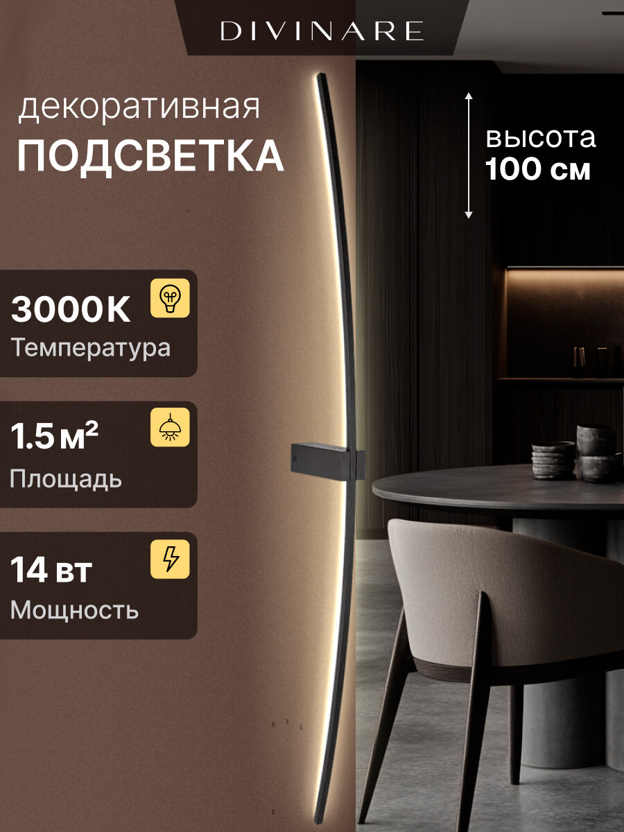 Декоративная подсветка Divinare TRIESTE 2028/06 AP-18 LED черный