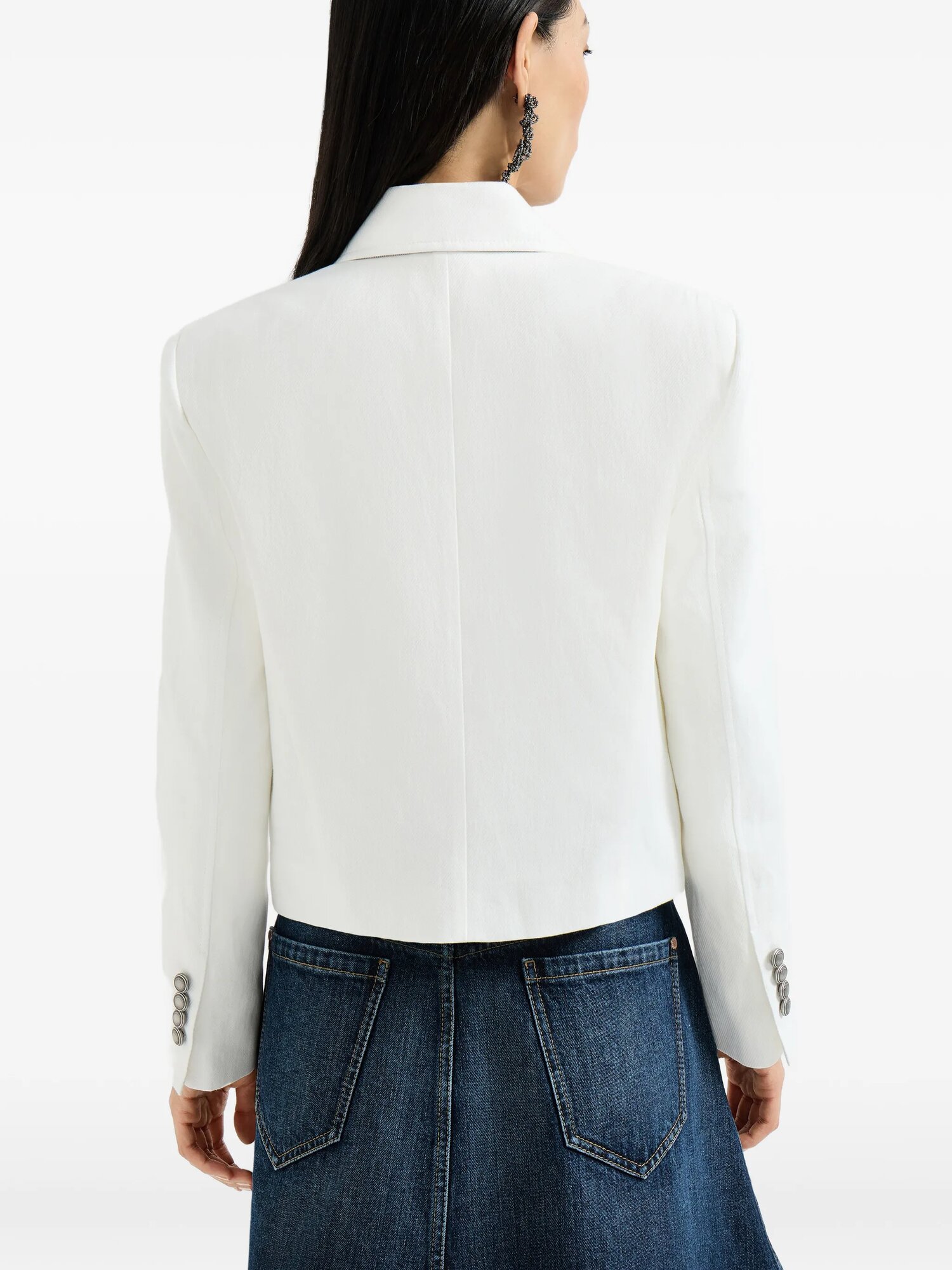 Пиджак BRUNELLO CUCINELLI Long-sleeves blazer, размер 48, бежевый/белый — фото 1
