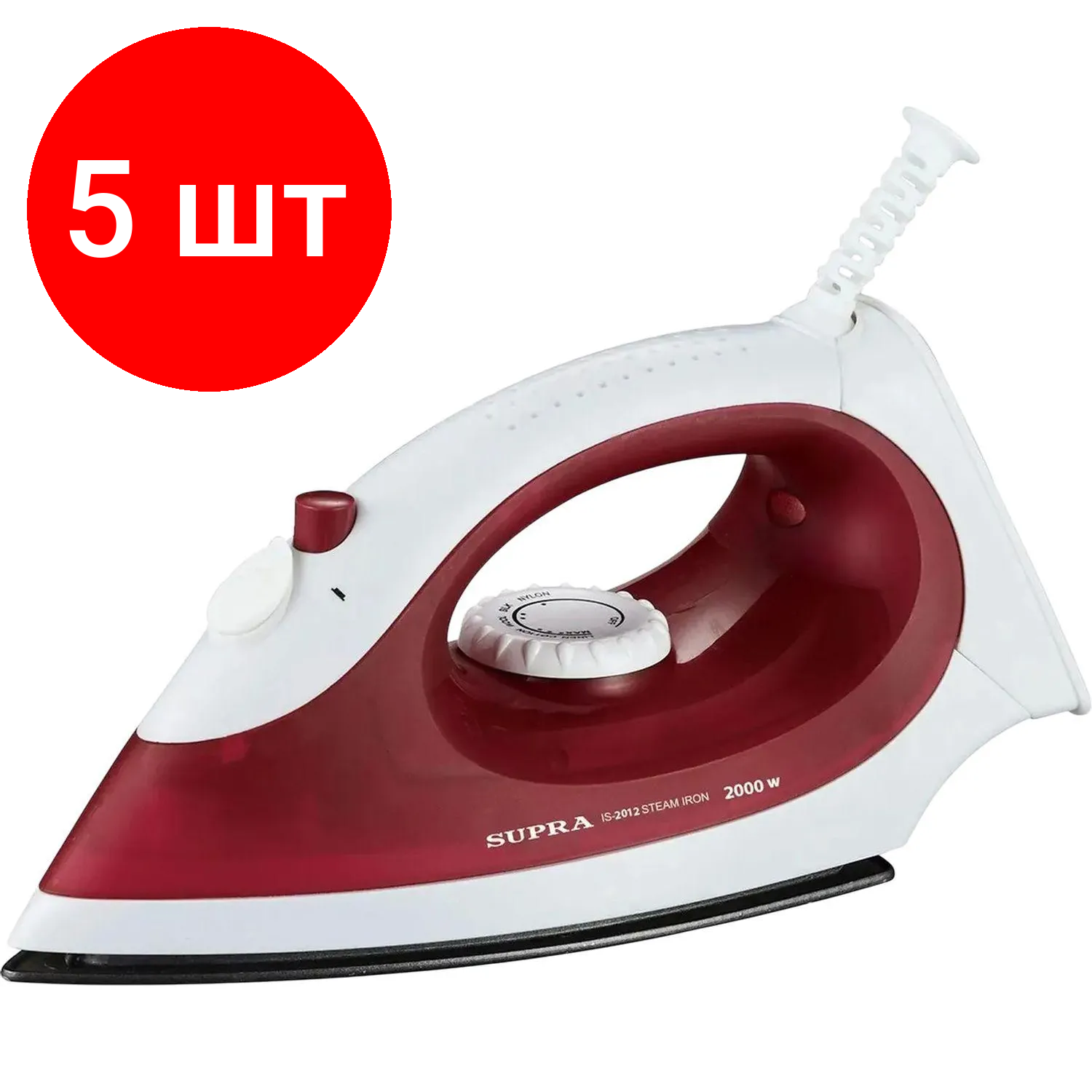 Комплект 5 штук, Утюг SUPRA IS-2012, антипригар,2000вт