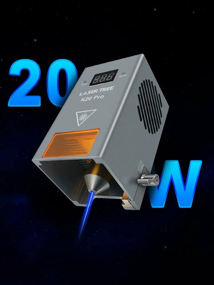 LASER TREE K20 Pro 20Вт Лазерный модуль Встроенные дыхательные пути с воздушным сопровождением для, лазерной гравировальной головкой