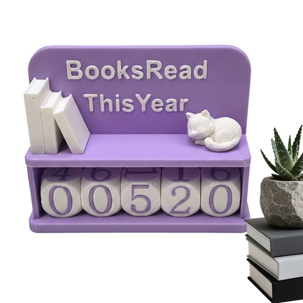 Трекер прочитанных книг, 3D-печать, с подвижными цифрами, декор для книжной полки, подарок читателю, учителю (несколько цветов)