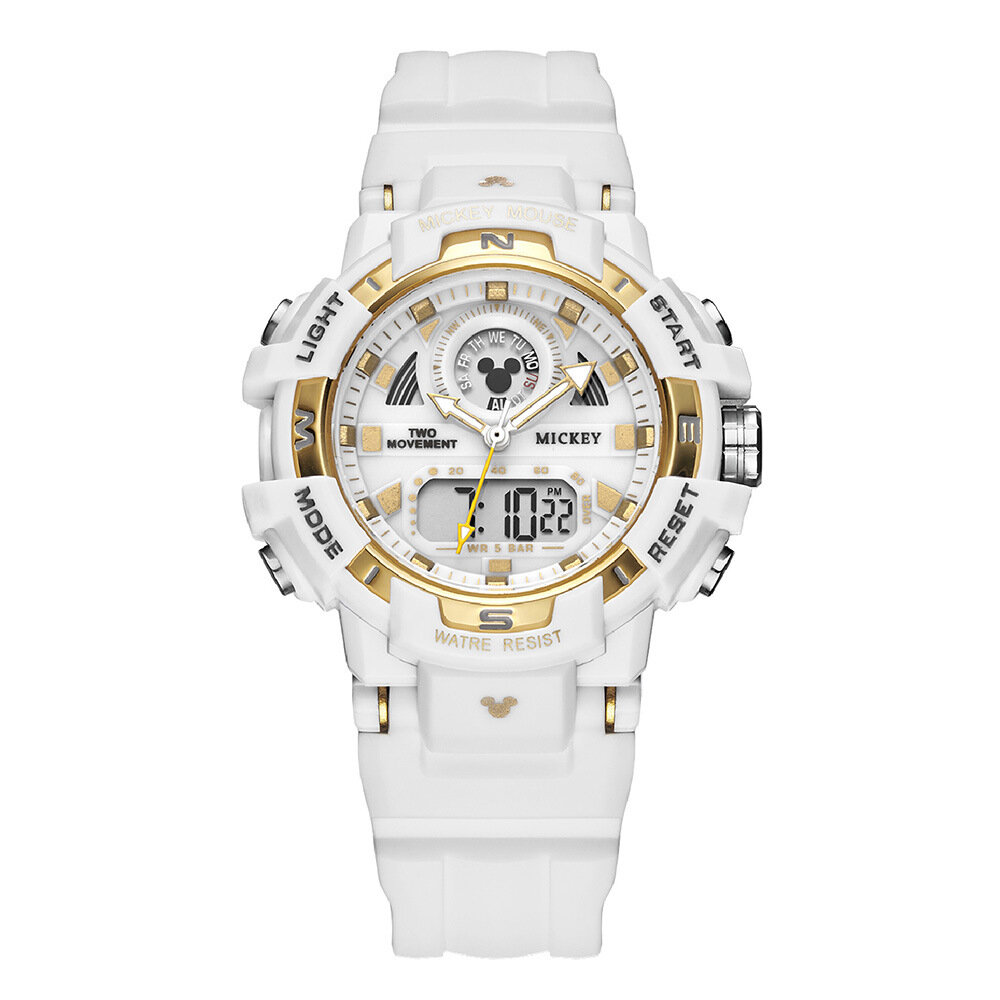 Детские часы Disney, стильные многофункциональные электронные часы с двойным дисплеем, водонепроницаемые, светящиеся, для студентов 299