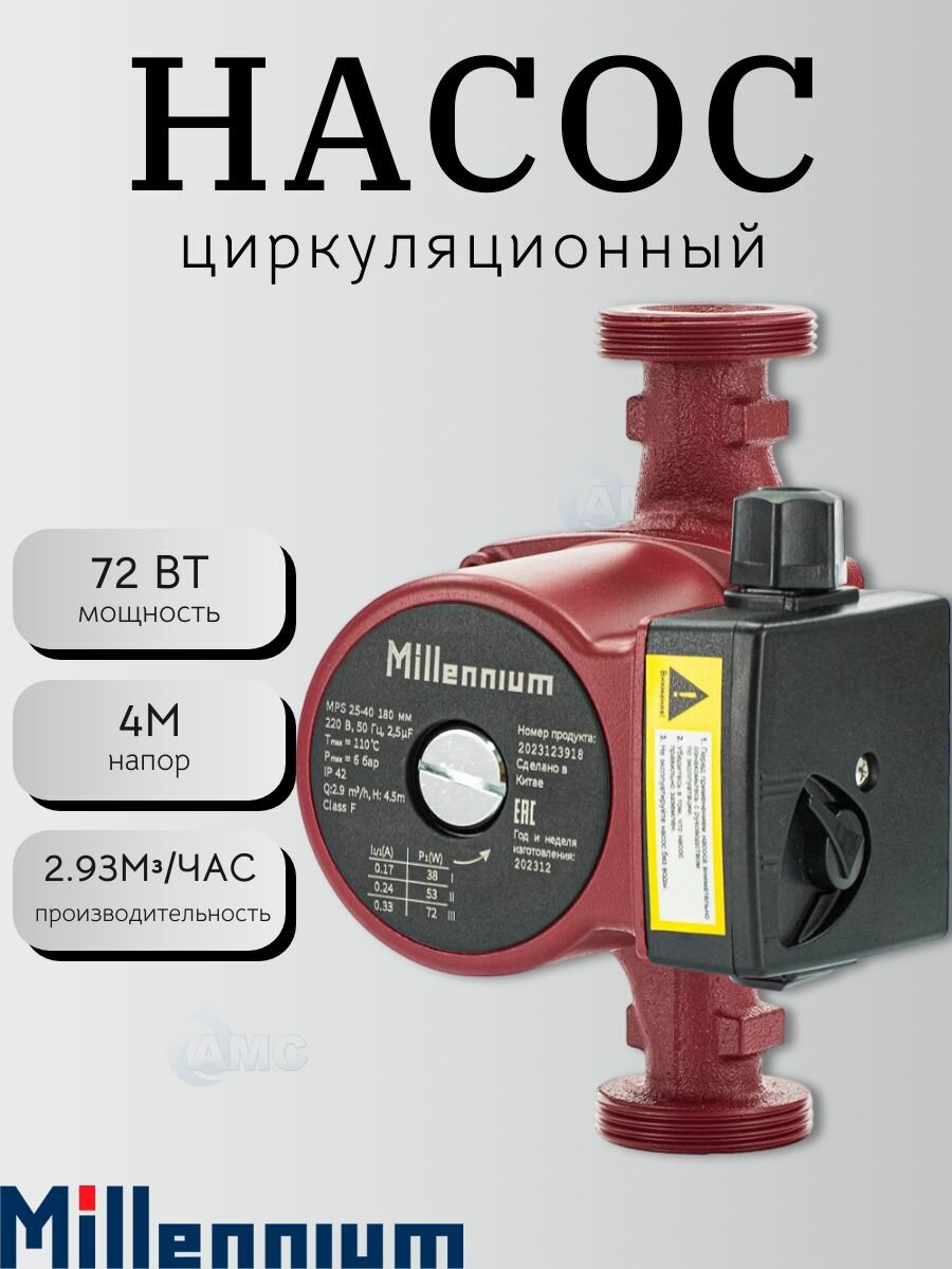 Насос циркуляционный MPS 25-40 (180мм) Millennium