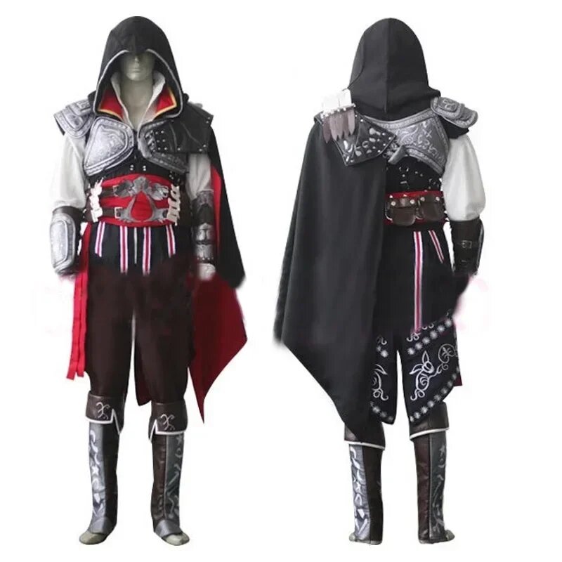 Косплей костюм Assassin's Creed Эдвард Ezio Arno L, 02Black, Men