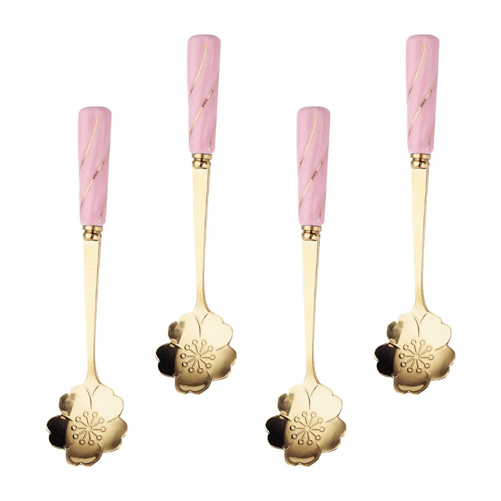 4 шт. керамические H-ложки из нержавеющей стали розовое золото