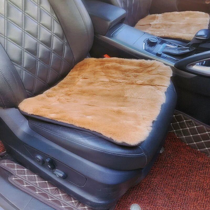 Кахи, полная кожа, одиночное сиденье автомобильное сиденье с пряжкой, 45x45 см, зимняя теплая норковая шерсть