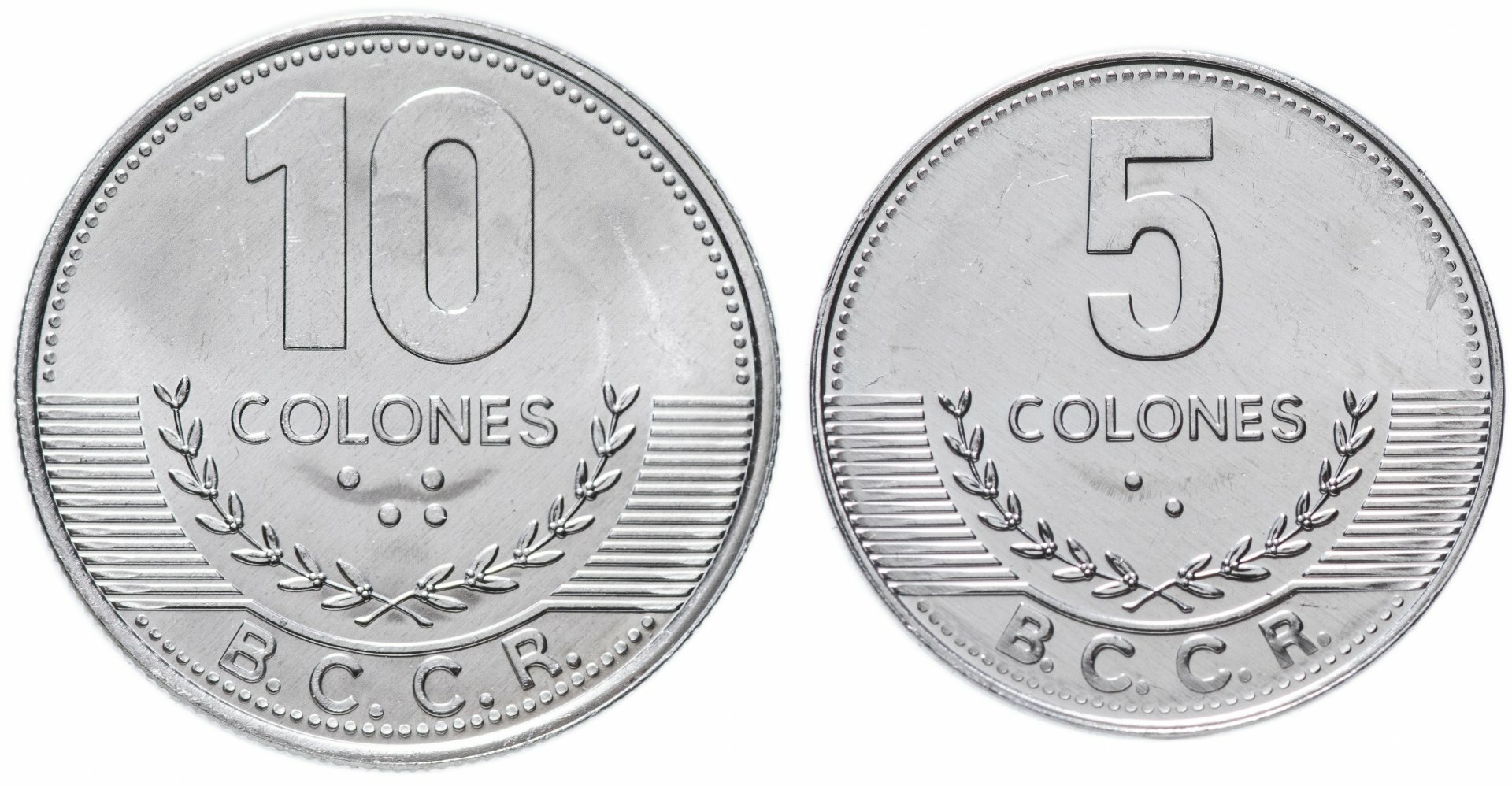Коста Рика 5 и 10 колонов colones 2016, Алюминий, в сохранности UNC