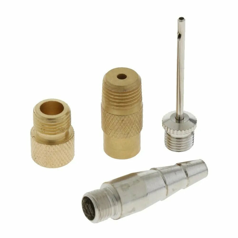 Набор пневматических аксессуаров для компрессора: продувочный пистолет, муфта, насадка для накачки, игла для мячей