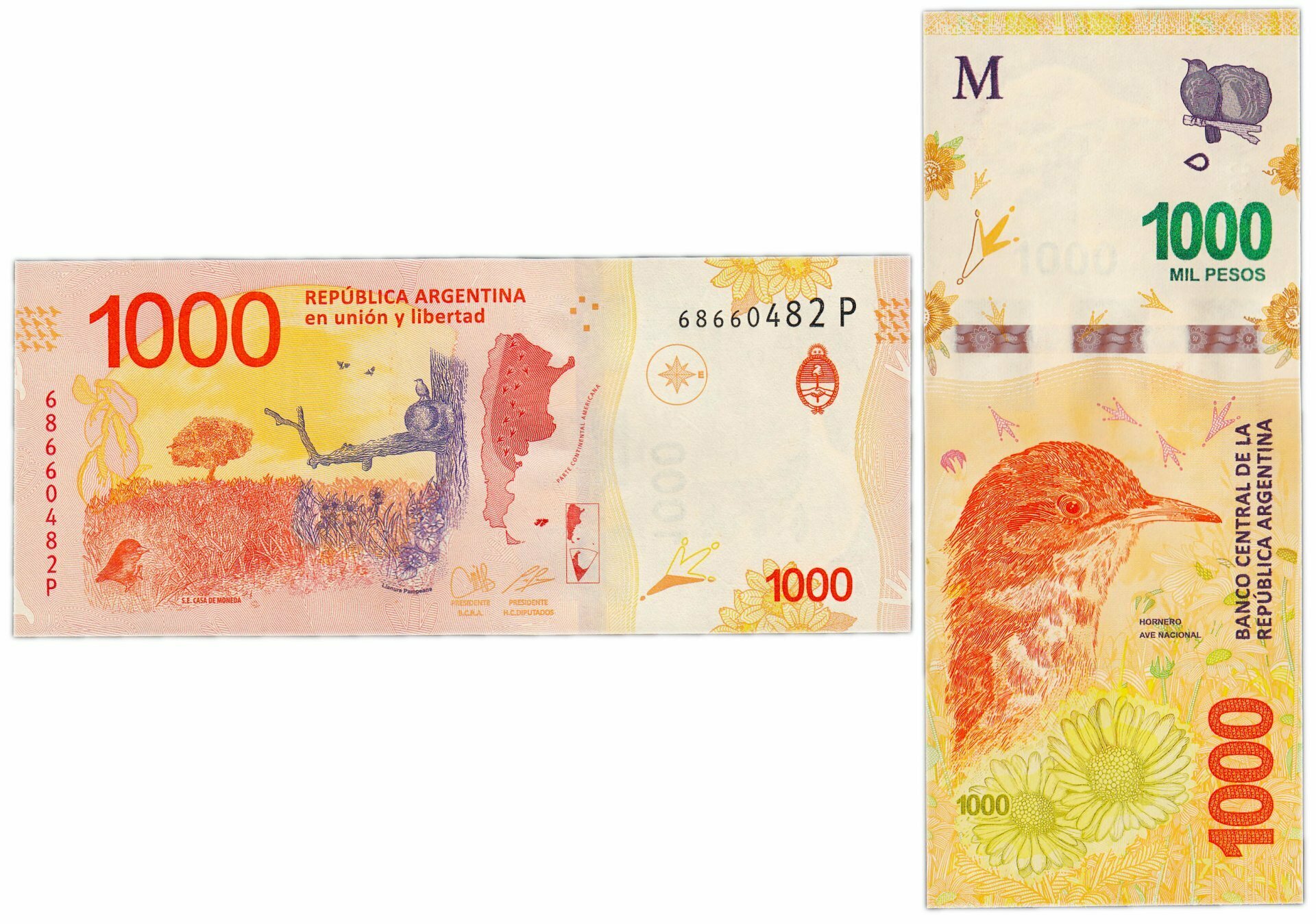 Аргентина 1000 песо 2017 Pick 3664 Серия P