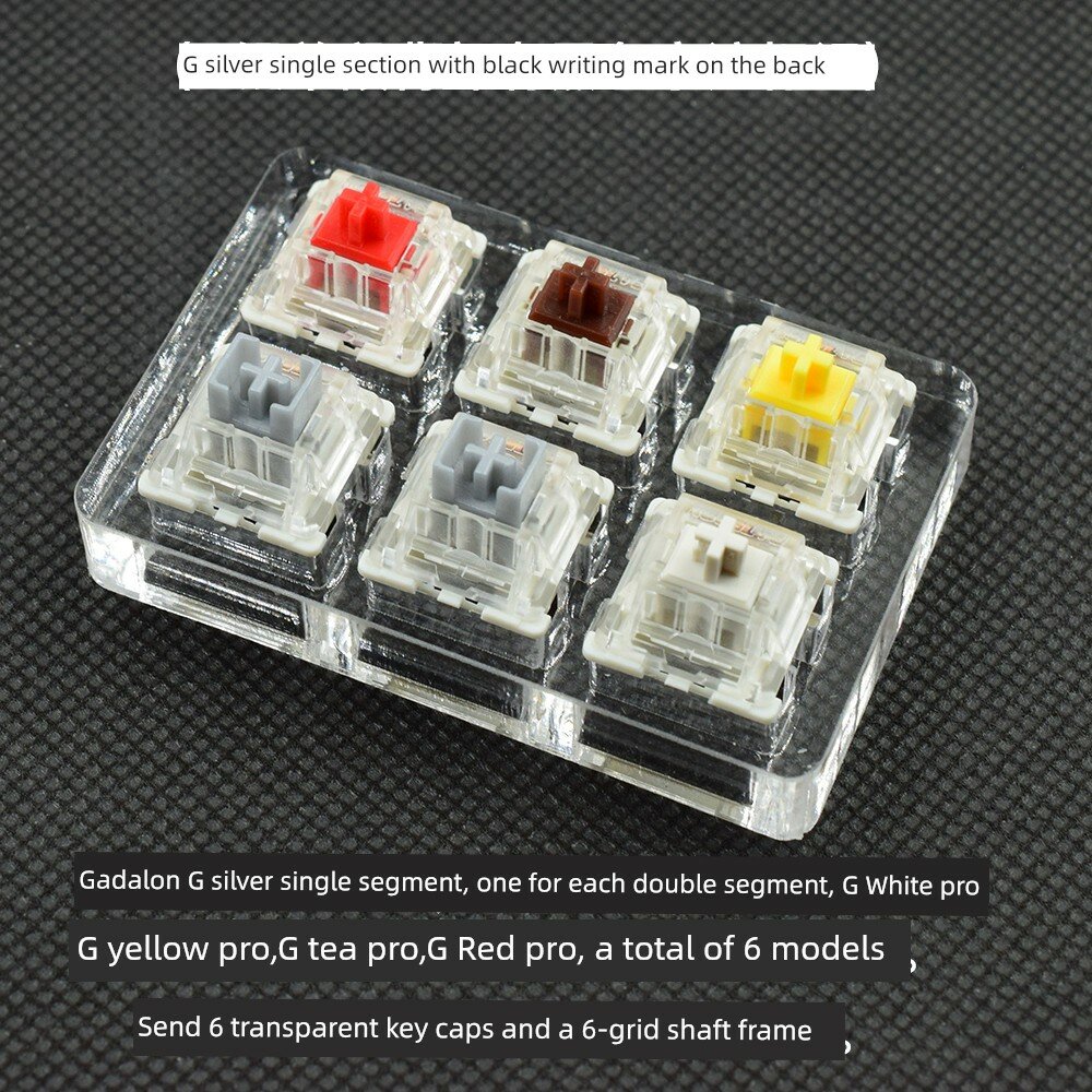Механические переключатели Gateron G Yellow Pro, G Red, Tea, Silver, White Pro, линейные, заводская смазка