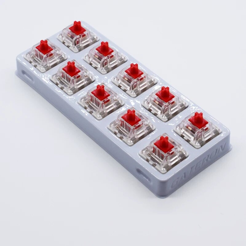 Механические переключатели Gateron Yellow Pro и Gateron Red Pro, линейные, с самосмазывающимся покрытием. Трехногая