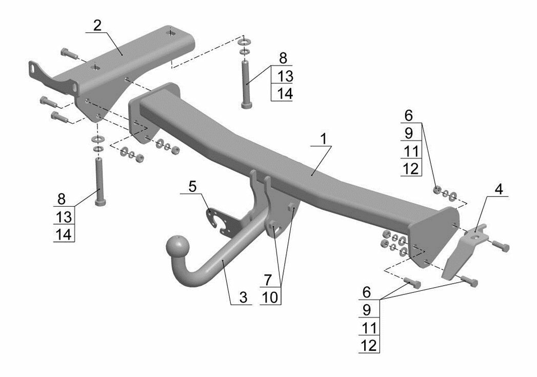 Фаркоп для Land Rover Freelander II 2006-2015 Тип шара: A. Нагрузки: 2000/125 кг, LD 01