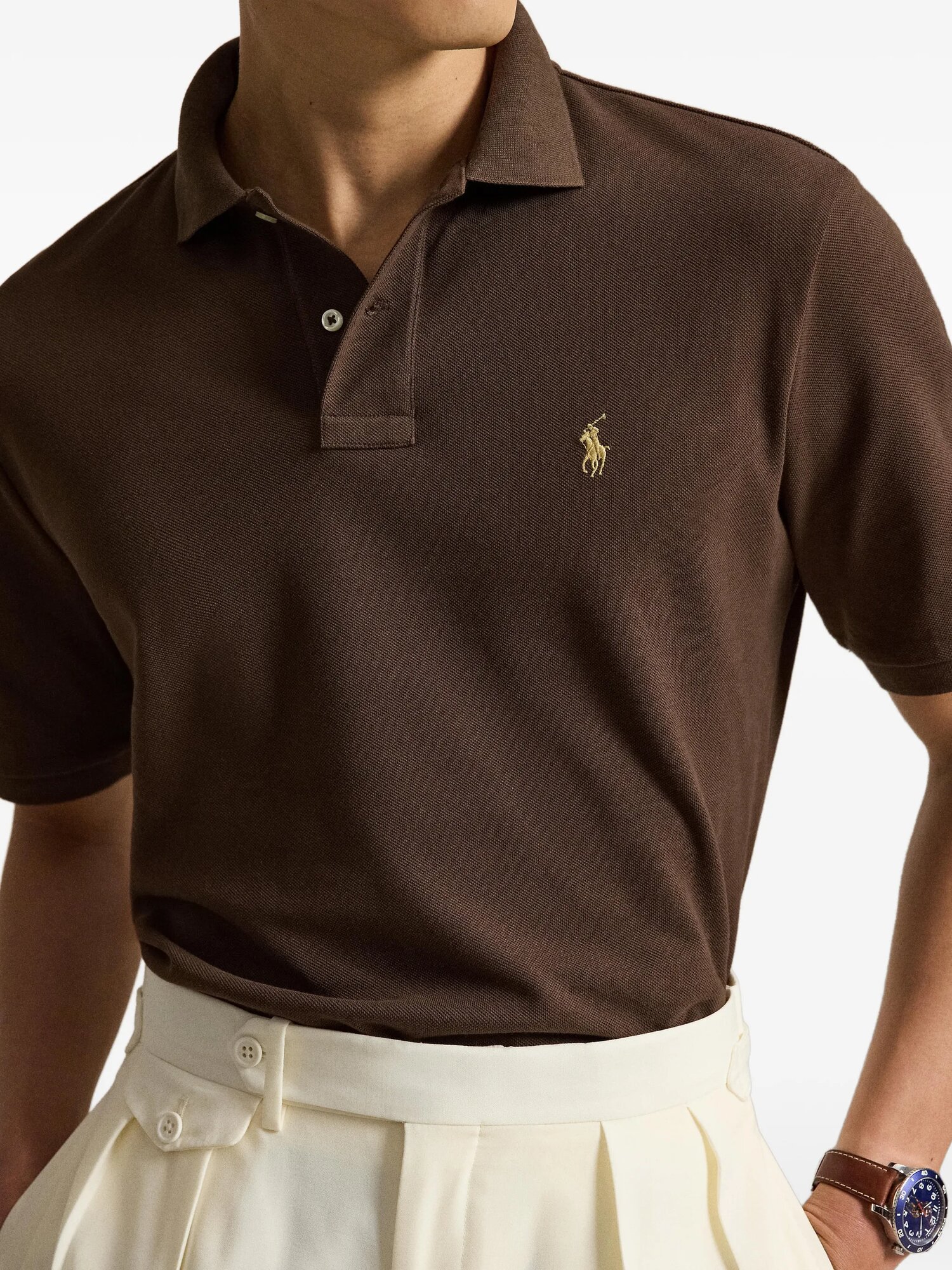 Поло Polo Ralph Lauren, размер 2XL, коричневый — фото 1
