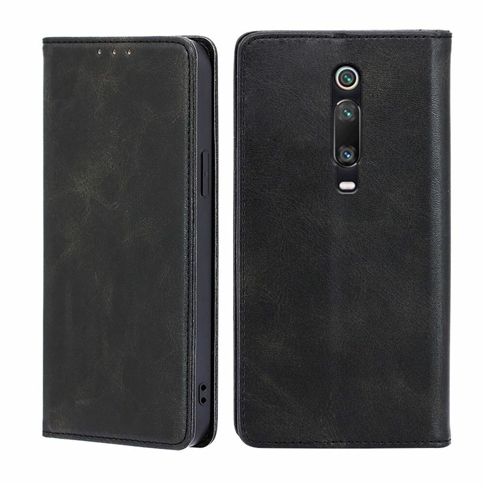Чехол-книжка MyPads для Xiaomi Redmi K20/K20 Pro/Xiaomi Mi 9T/9T Pro / Сяоми Редми K20, Телячья кожа, закрывающаяся на магнит, черный