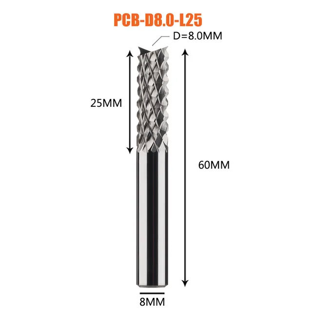 Dreanique рашпильная фреза кукуруза (8x25x60x8) PCB-D8.0-L25 39844