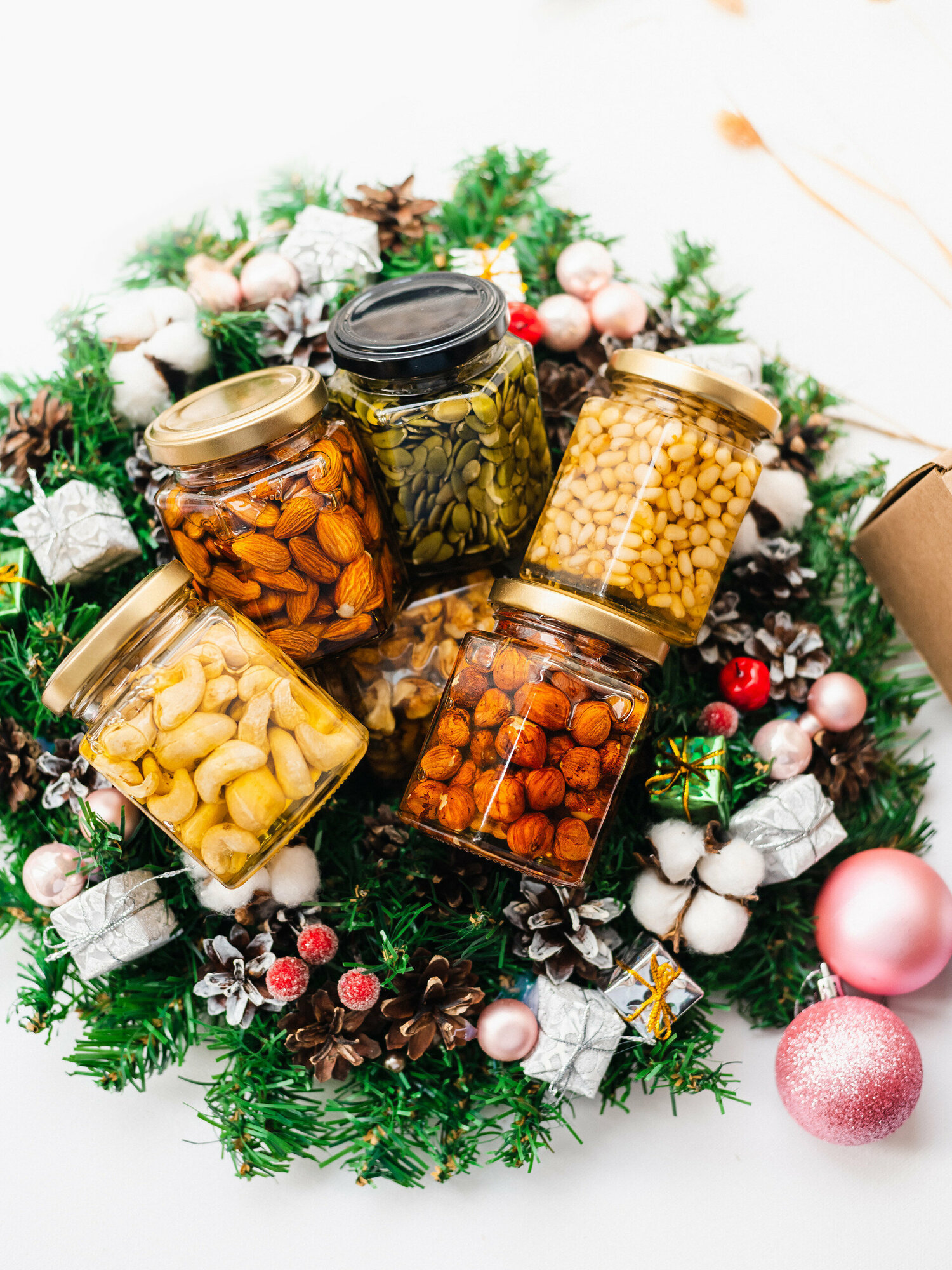 Подарочный набор Златоцвет "Лавандовый мед", с орехами, 6 баночек, 2200 г