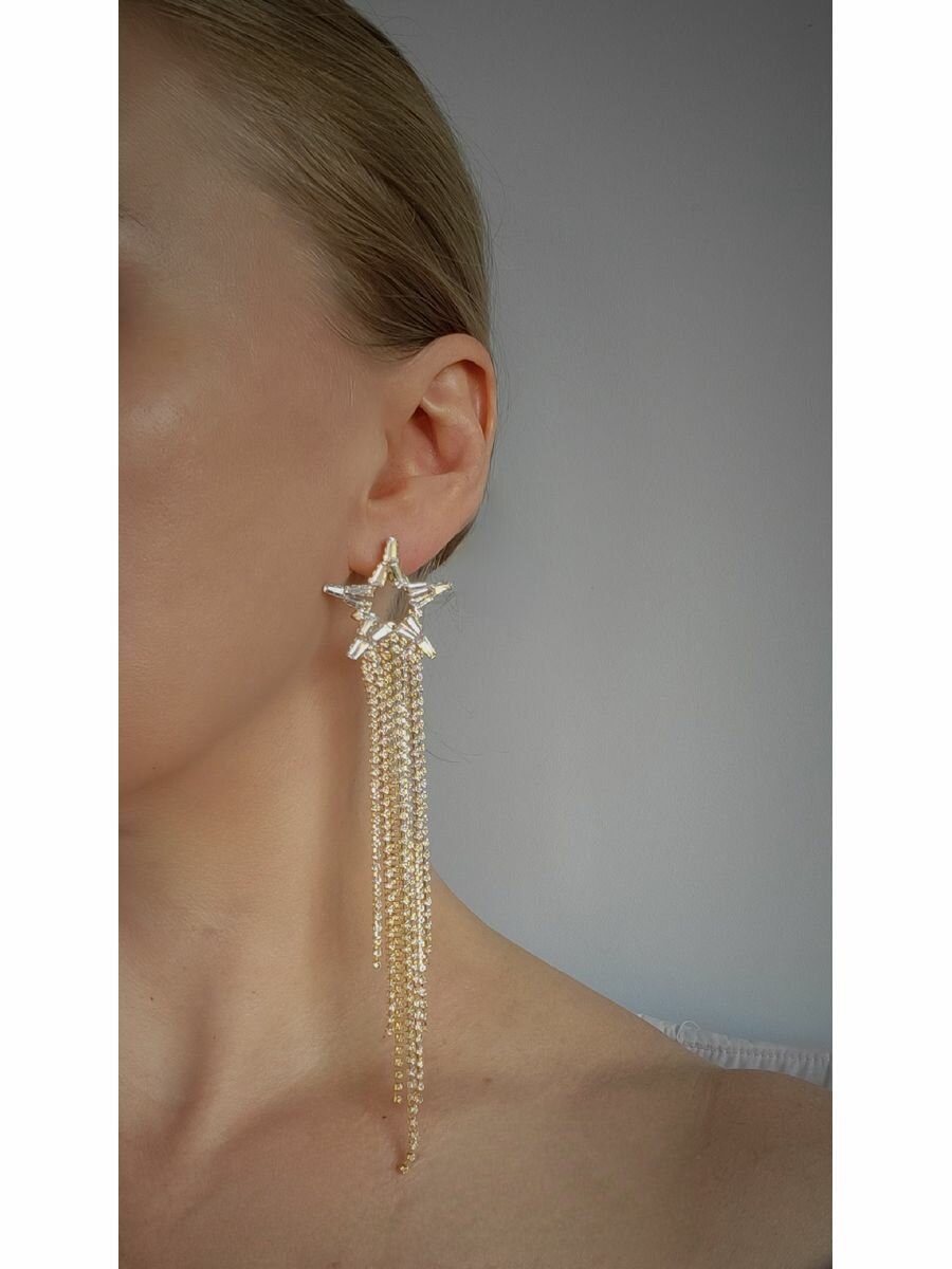 Серьги пусеты, кристалл