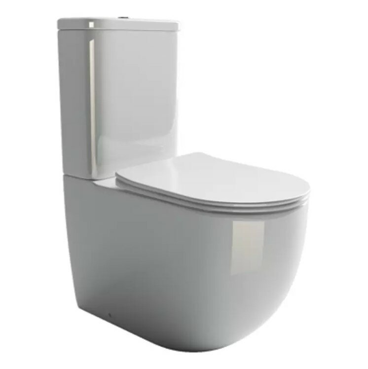 Унитаз компакт напольный Ceramicanova Mia Rimless CN1801 крышка микролифт, безободковый, белый