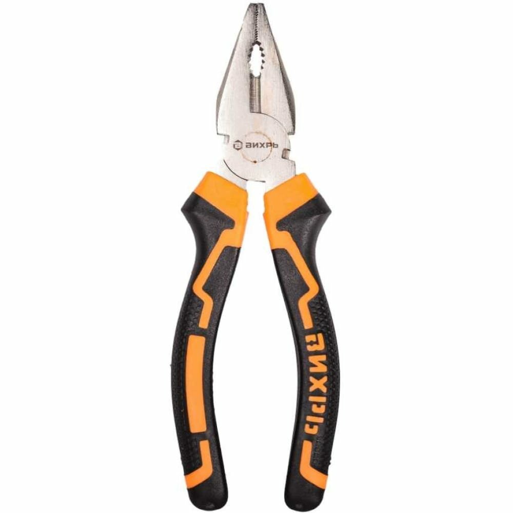 Плоскогубцы 160мм никелированные, двухкомпонентные рукоятки Вихрь 73/6/3/6