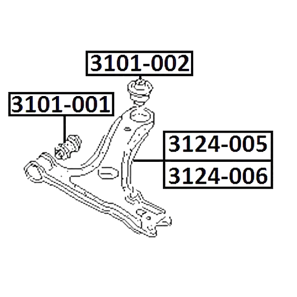 ASVA 3101-002 (A112909010 / A112909020 / A112909050) сайлентблок переднего рычага задний chery amulet a15 2003-