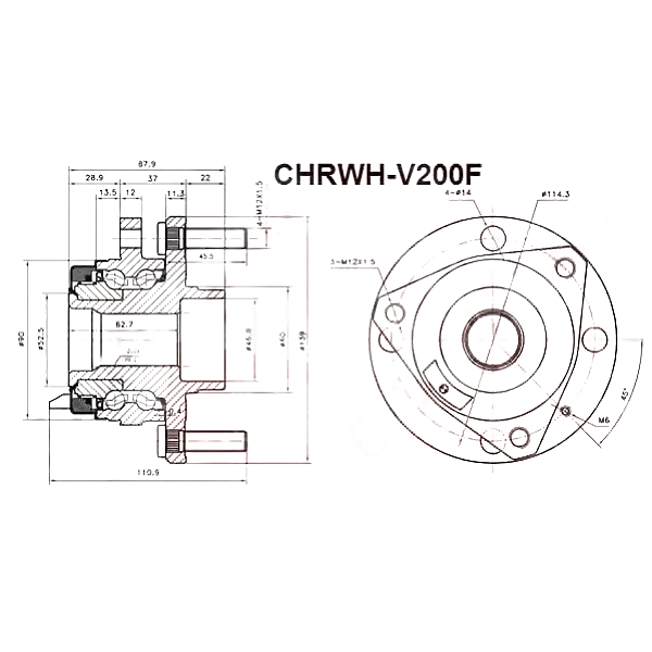ASVA chrwh-v200f (96639585) ступица передняя с датчиком абс Chevrolet (Шевроле) Chevrolet (Шевроле)evandav200daewooevandav200Chevrolet
