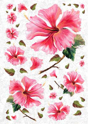 Love2art рисовая бумага IRP 32 x 45 см 0102 Розовые цветы - для рисования и декора