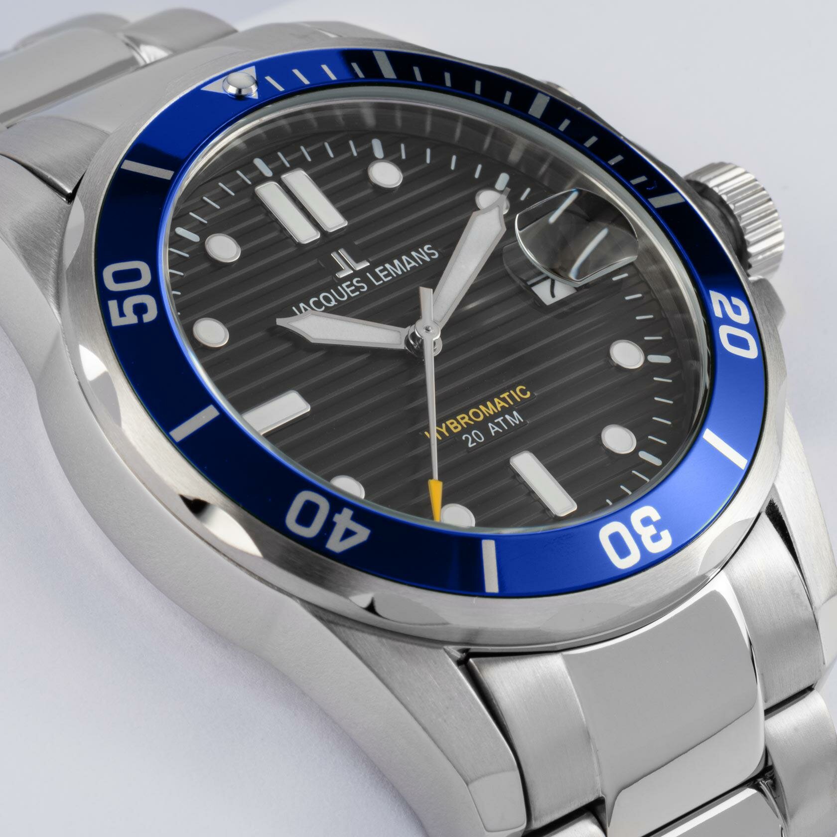 Наручные часы JACQUES LEMANS Hybromatic, серебристый/синий/черный — фото 1