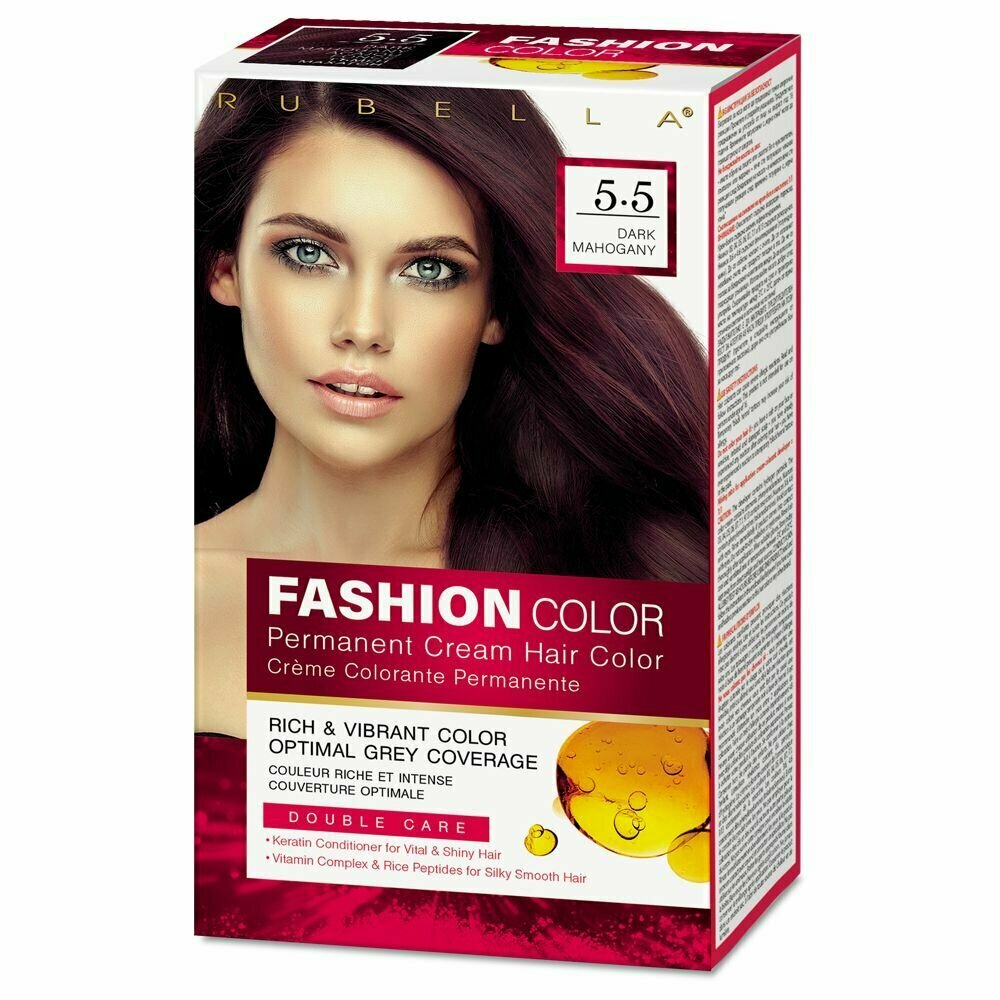 Rubella Стойкая крем-краска для волос Fashion Color 5.5 Темного Красного дерева, 50 мл