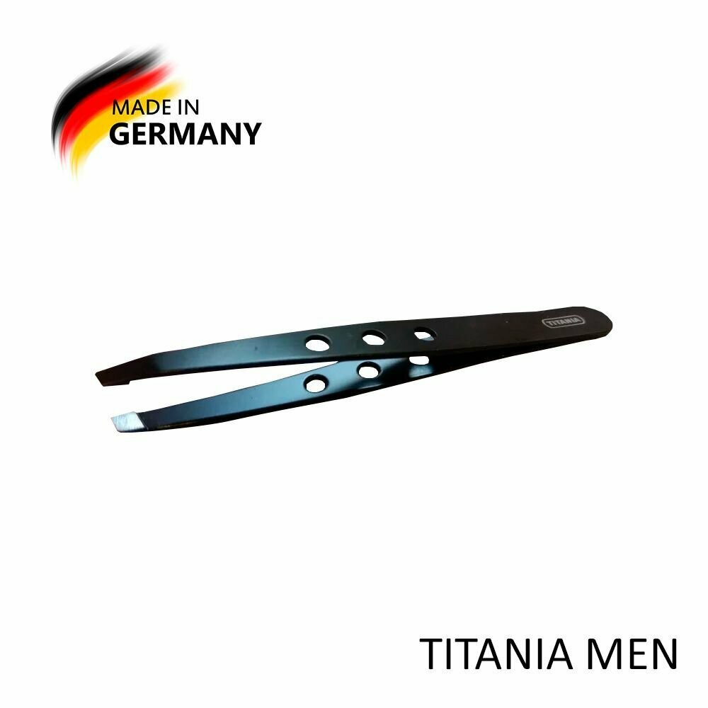 Пинцет для волос, бровей Titania Men цвет черный матовый щипчики мужские