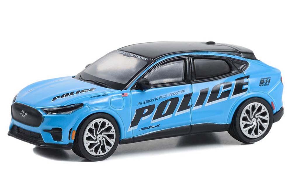 Модель коллекционная GREENLIGHT Ford mustang mach-e "police" gt performance edition 2022 blue (длина модели 6-10 см)
