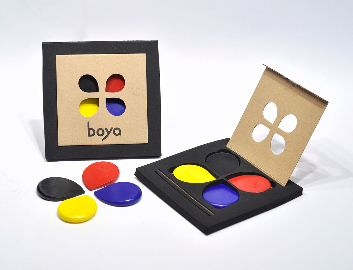 Пастель восковая для рисования Boya, набор мелков 16 х 16 см разноцветные BOYA d.o.o. 4 SET/BASIC