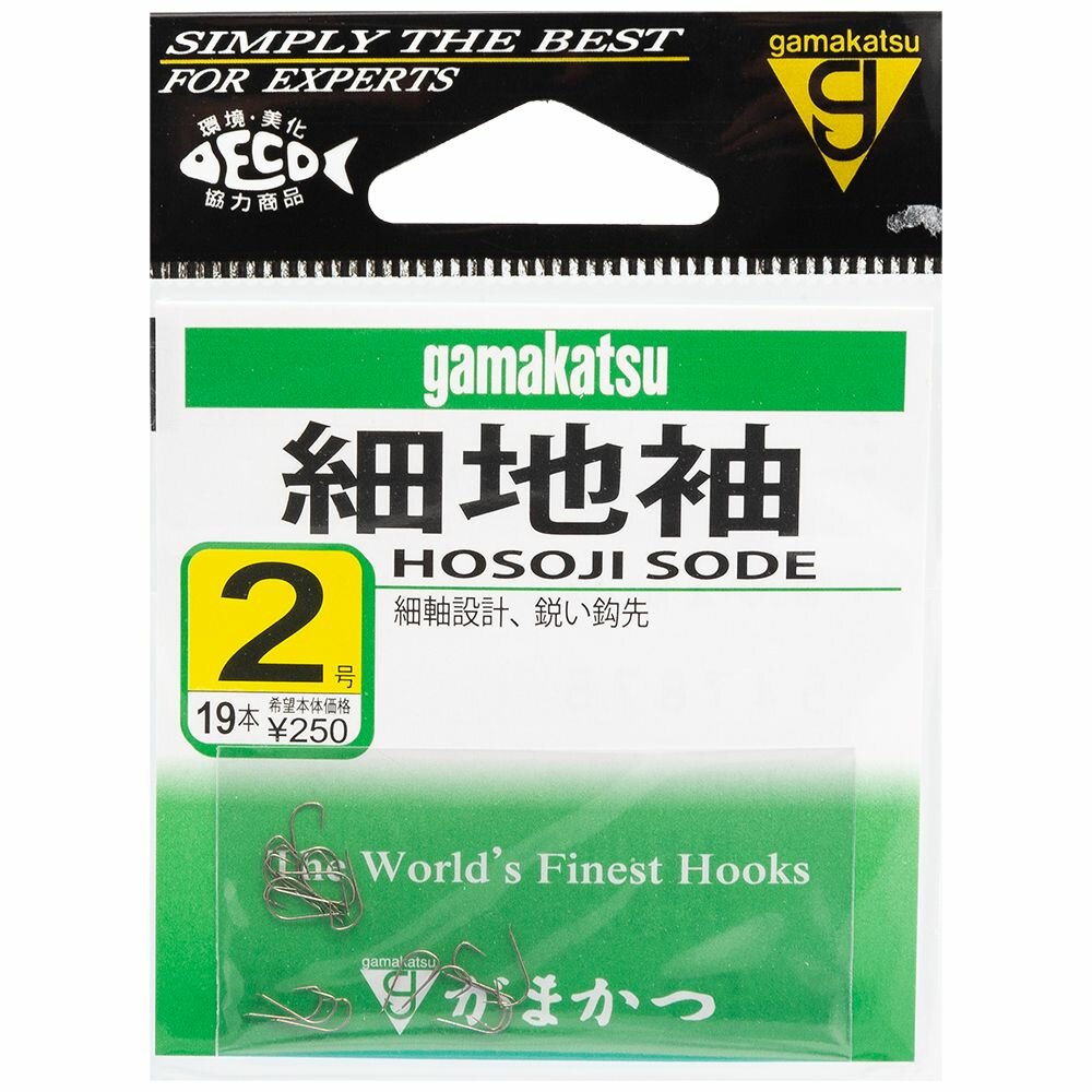 Крючки для рыбалки Gamakatsu HOSOJI SODE BN 12030 #2 (19 шт) / Японское качество / Крючки рыболовные