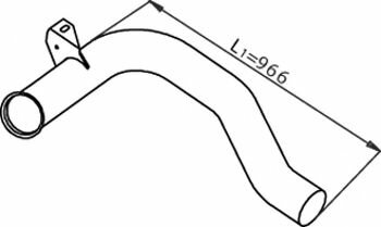 Труба глушителя промежуточная 3-изгиба DINEX 22157