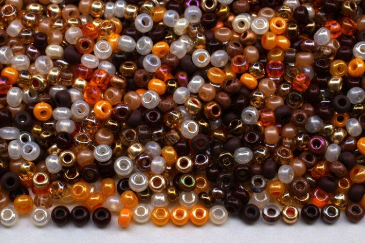 Бисер чешский PRECIOSA Микс 10/0 #015, оттенок коричневый 50г