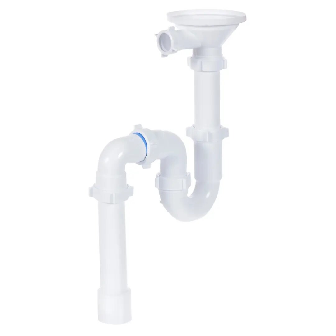 Сифон для мойки прямоточный одинарный с разрывом потока струи