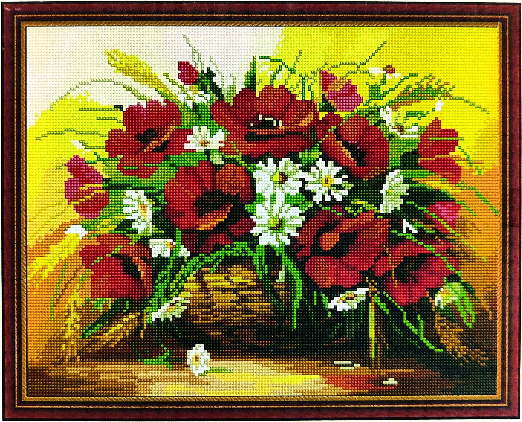 Алмазная мозаика 40x50см круглые стразы цветы, пионы, ягоды, фрукты, архидея, ромашки