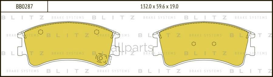 BLITZ BB0287 Колодки тормозные дисковые передние